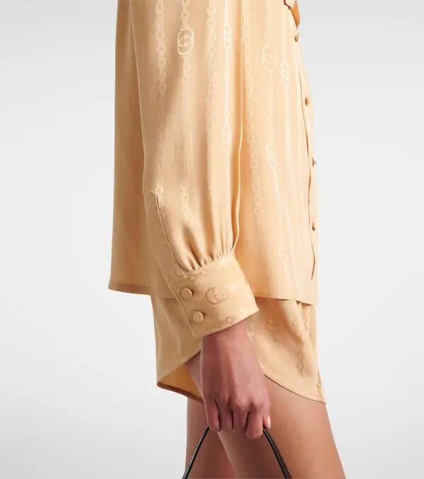 Gucci Interlocking G Silk Jacquard Shirt