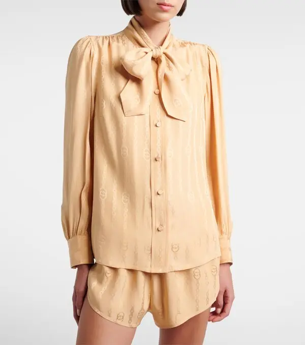 Gucci Interlocking G Silk Jacquard Shirt