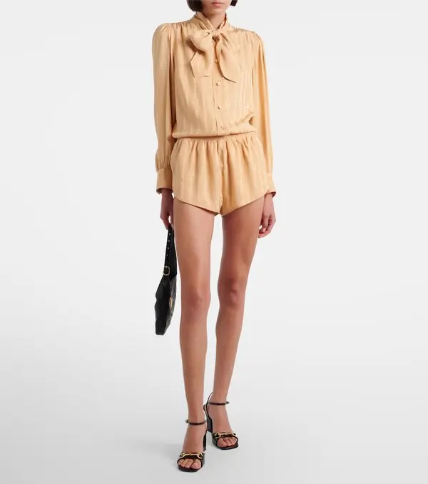 Gucci Interlocking G Silk Jacquard Shirt