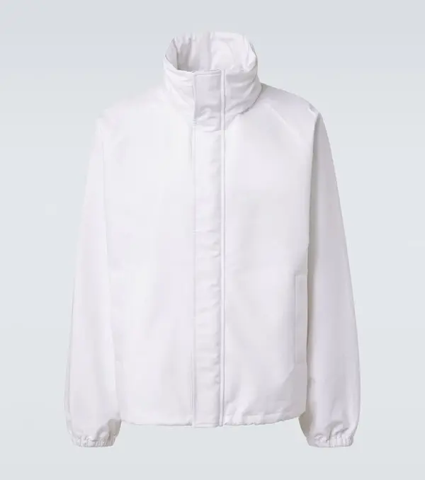 Gucci Cotton Canvas Blouson Jacket With Concealed Hood - White