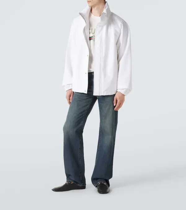 Gucci Cotton Canvas Blouson Jacket With Concealed Hood