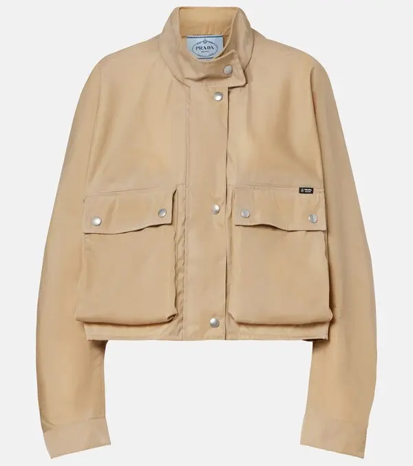 Prada Re-nylon Cropped Jacket - Beige