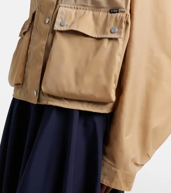 Prada Re-nylon Cropped Jacket - Beige