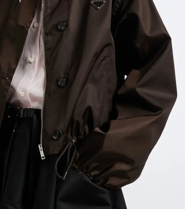 Prada Re-nylon Cropped Jacket - Brown