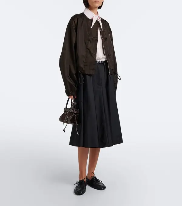 Prada Re-nylon Cropped Jacket - Brown