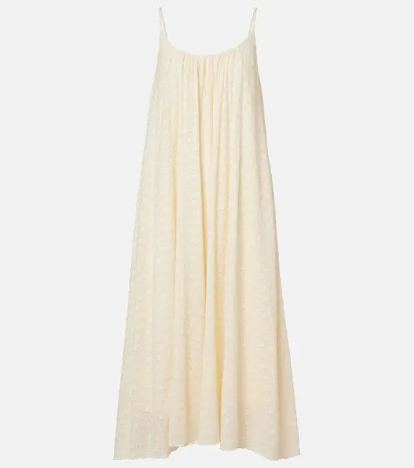 ERES Confidentielle Silk And Cotton Midi Dress - Yellow