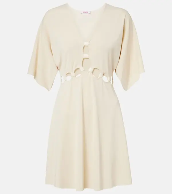 ERES Connection Cutout Jersey Minidress - Beige