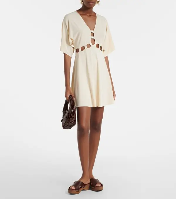 ERES Connection Cutout Jersey Minidress - Beige