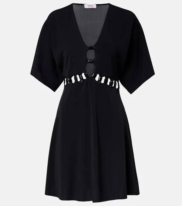 ERES Connection Cutout Jersey Minidress - Black