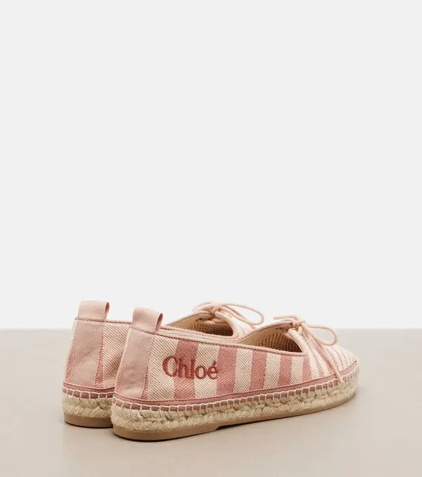 Chloé Isla Striped Canvas Espadrilles - Pink