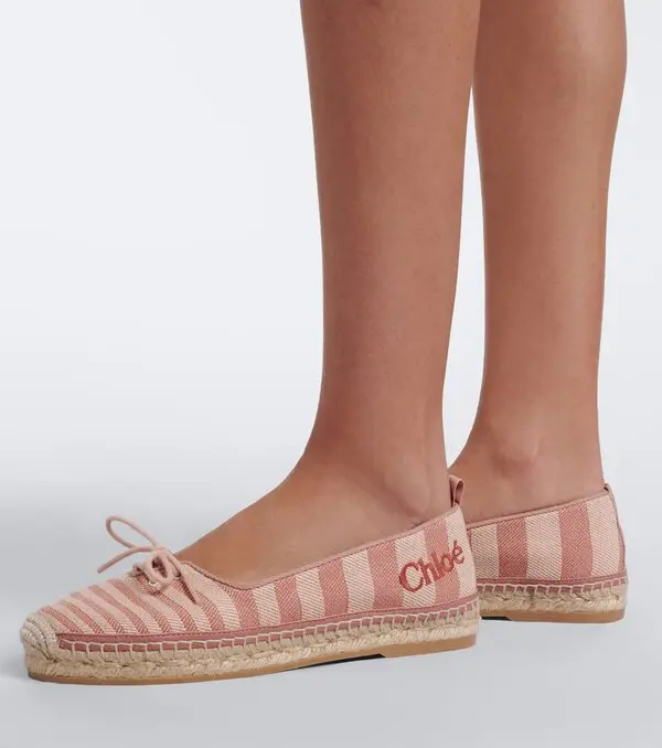 Chloé Isla Striped Espadrilles - Pink