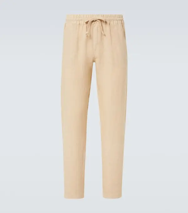 Fedeli Linen Drawstring Trousers - Beige