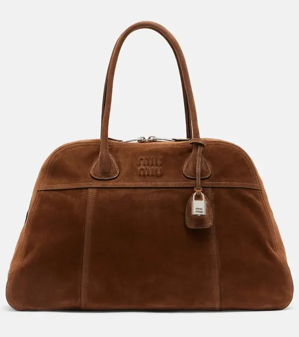 Miu Miu Vivant Suede Bowling Bag - Brown