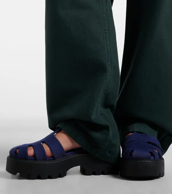 Miu Miu Platform Slingback Sandals - Blue