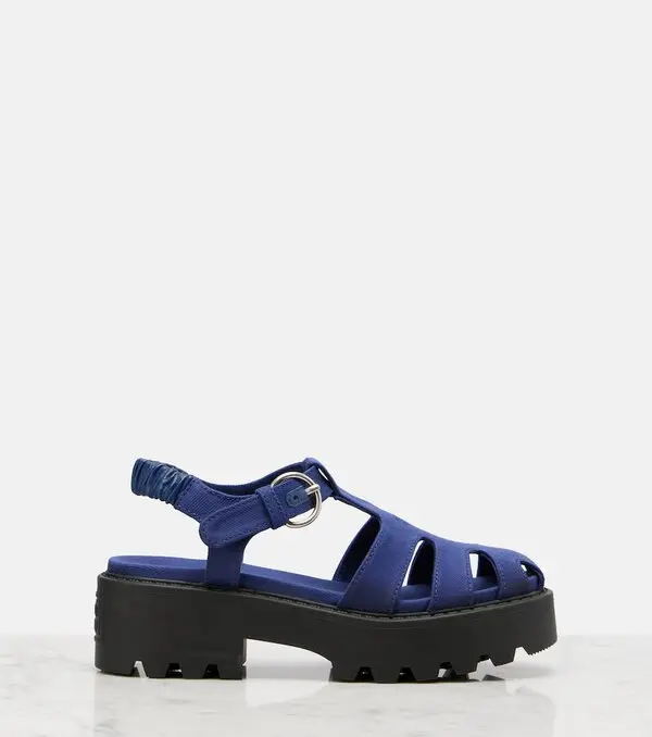 Miu Miu Platform Slingback Sandals - Blue