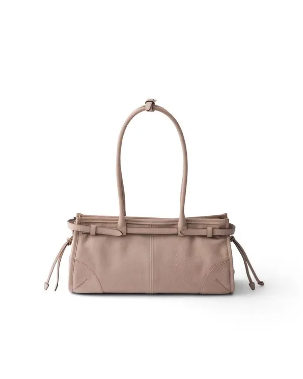 Prada Bonnie Medium Nubuck Leather Handbag - Pink
