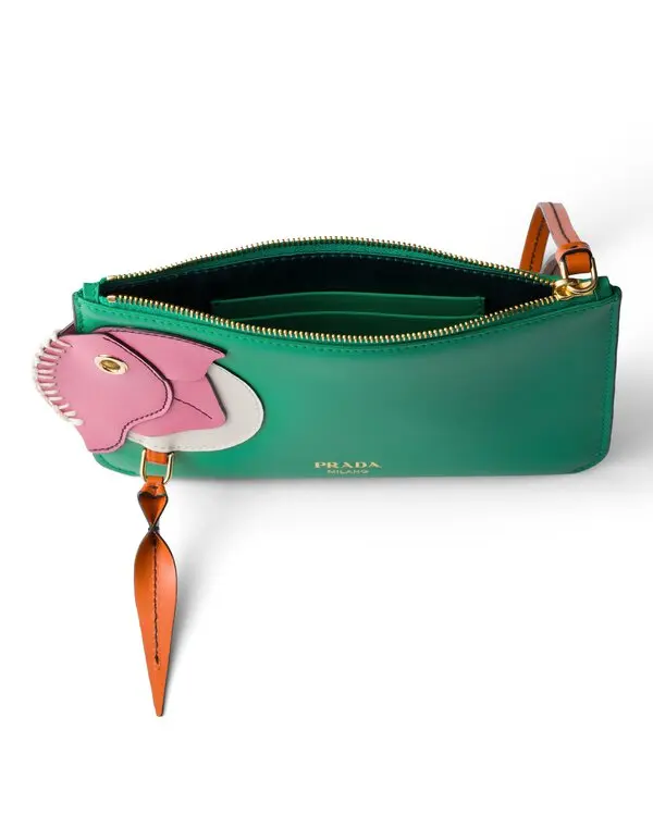 Prada Leather Zipper Pouch - Pink