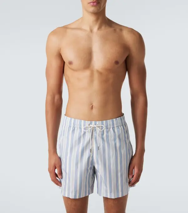 Moncler Archivio Striped Swim Trunks - Blue
