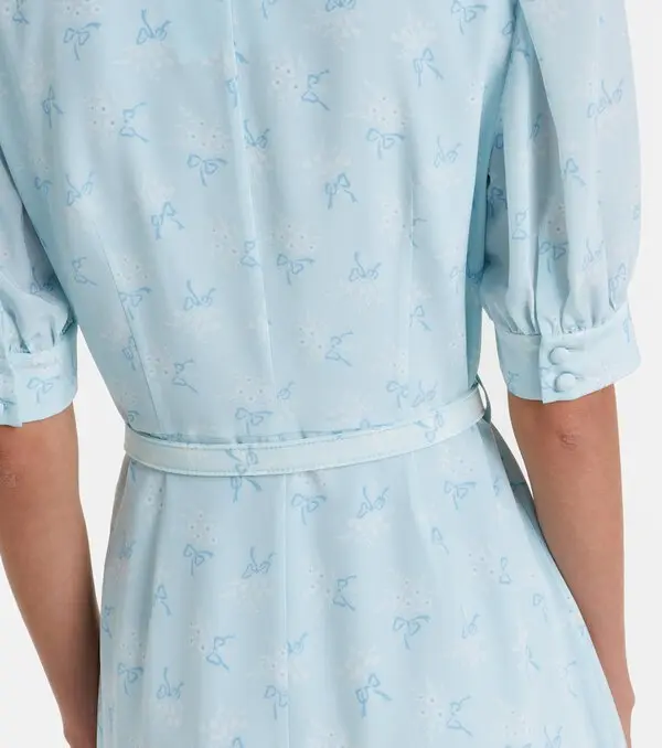 Alessandra Rich Floral Silk Midi Dress