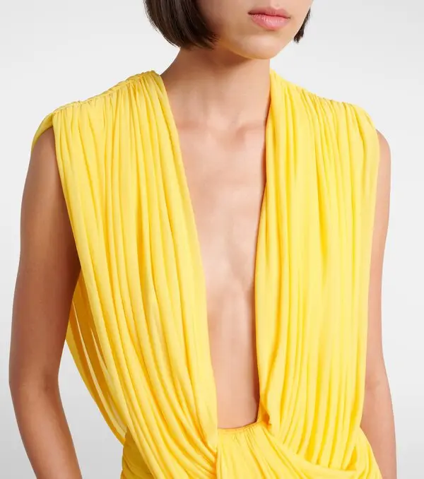 Christopher Esber Ripple Ruched Draped Jersey Minidress