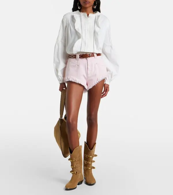 Isabel Marant Étoile Eneidala Denim Shorts - Pink