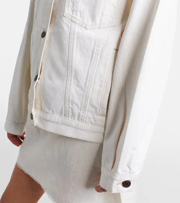 Prada Suede Trimmed Denim Jacket