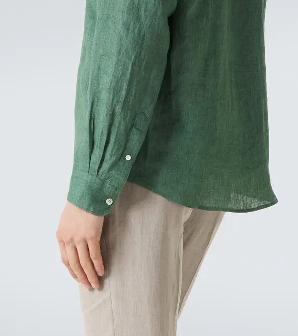 Sunspel Linen Shirt - Green
