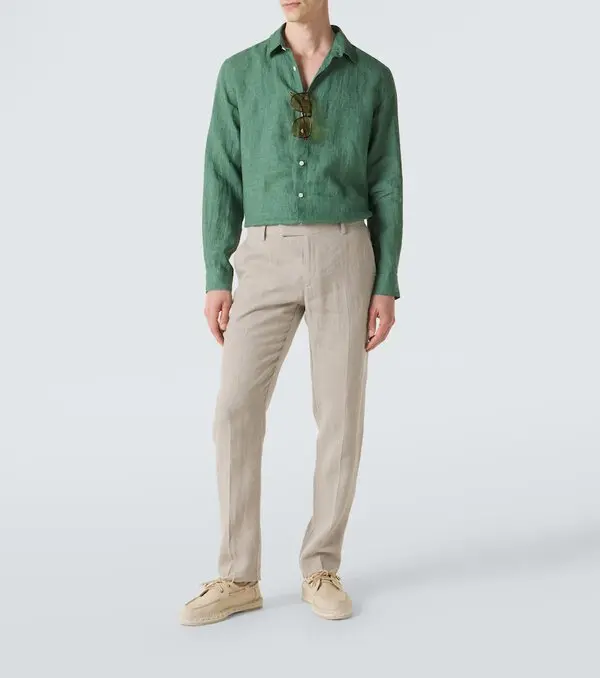 Sunspel Linen Shirt - Green