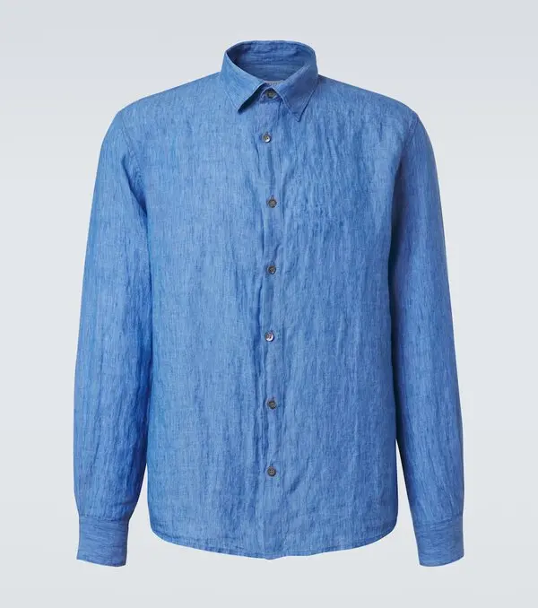 Sunspel Linen Shirt - Blue