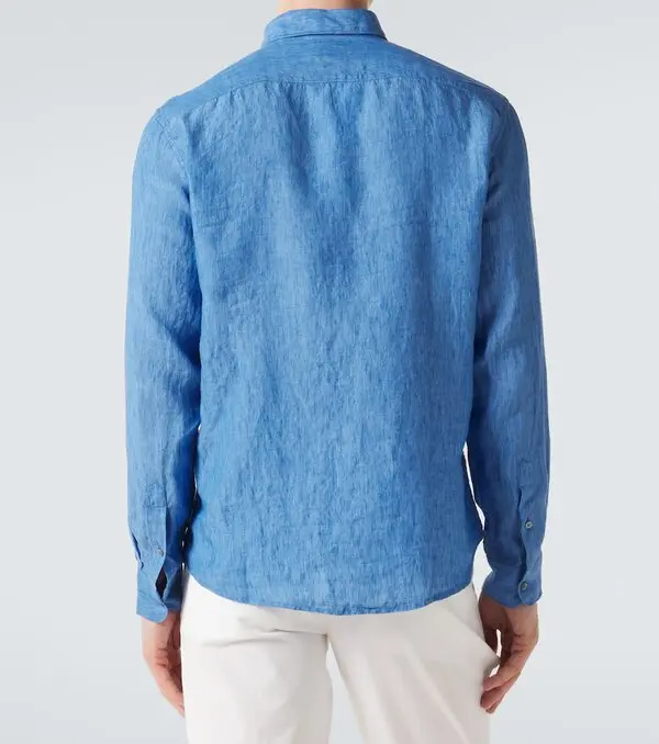 Sunspel Linen Shirt - Blue