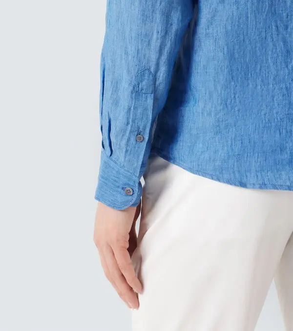 Sunspel Linen Shirt - Blue