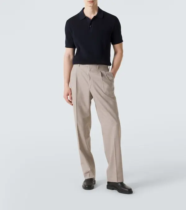 Sunspel Ribbed-knit Cotton Polo Shirt - Blue