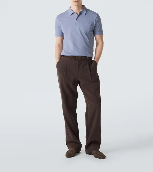 Sunspel Riviera Cotton Polo Shirt - Blue