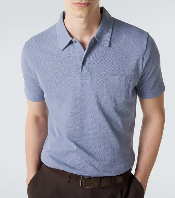 Sunspel Riviera Cotton Polo Shirt - Blue