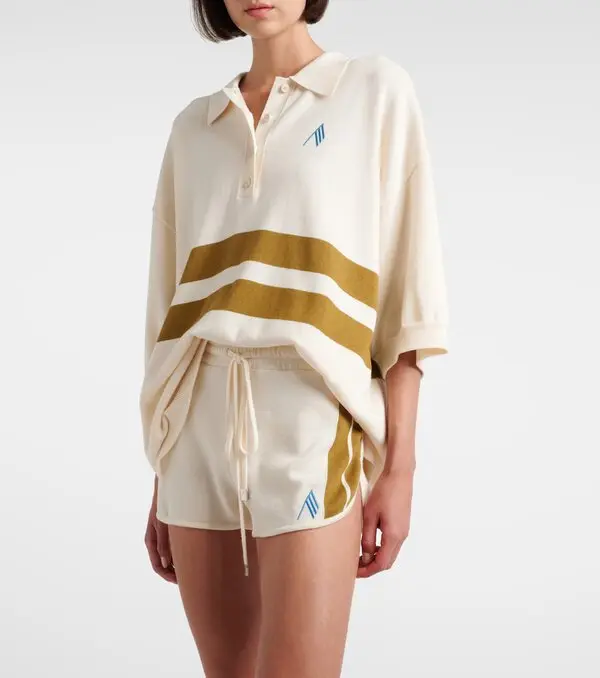 Attico Striped Oversized Cotton Polo Shirt