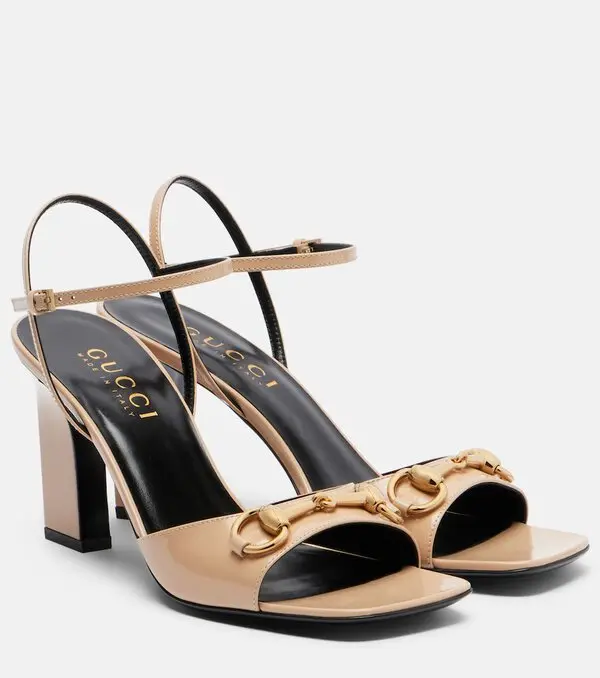 Gucci Signora Horsebit Leather Slingback Sandals - Pink