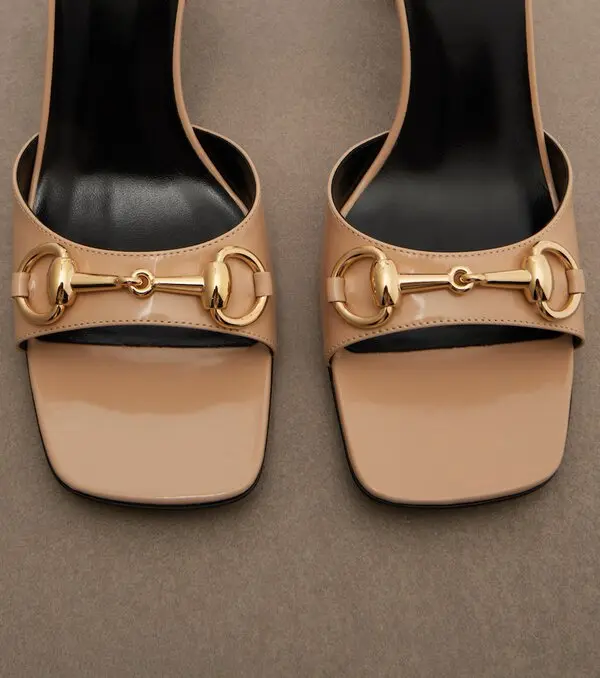 Gucci Signora Horsebit Leather Slingback Sandals - Pink