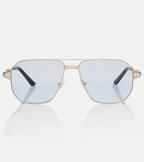 Cartier Santos De Aviator Sunglasses - Gold