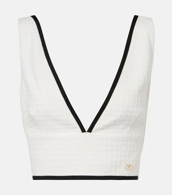 Valentino Garavani Cotton Tweed Cropped Top