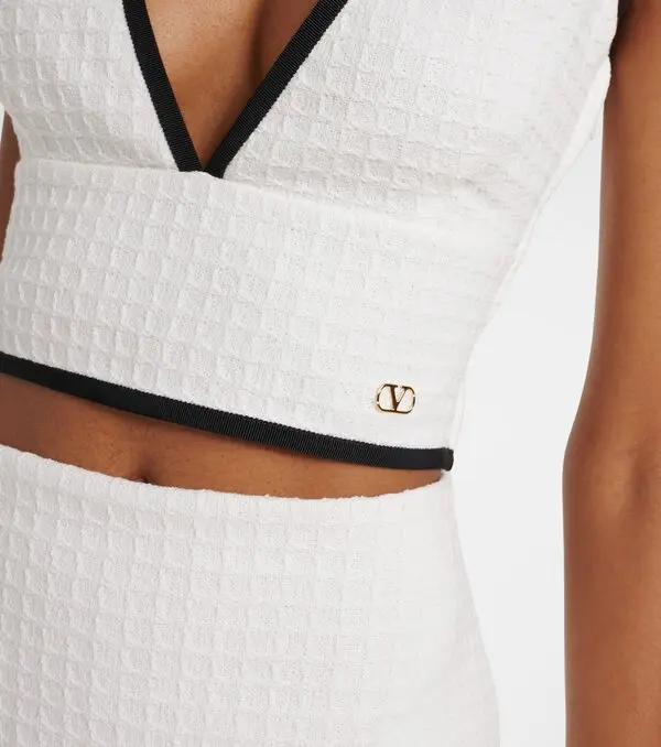 Valentino Garavani Cotton Tweed Cropped Top