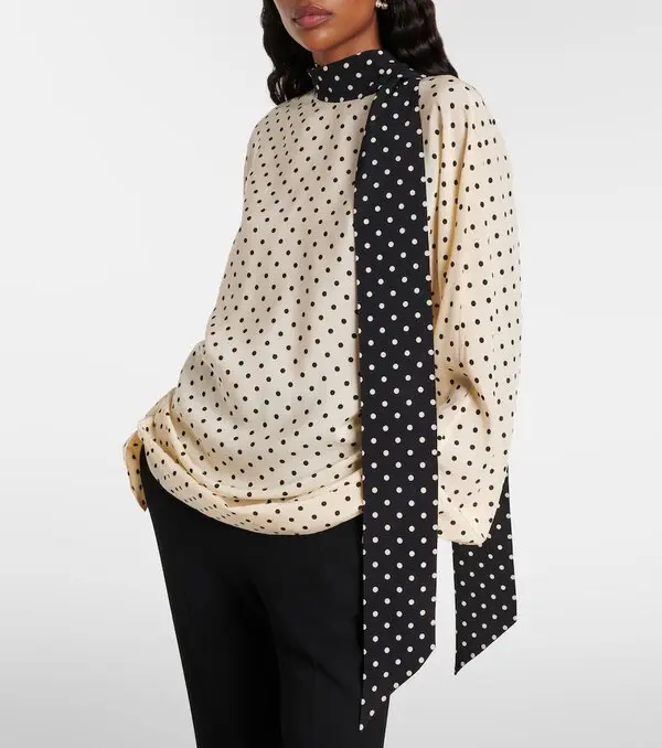 Valentino Garavani Silk Crepe De Chine Blouse With Self-tie Neck