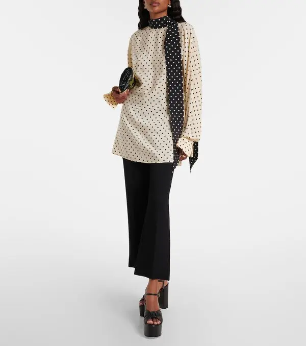 Valentino Garavani Silk Crepe De Chine Blouse With Self-tie Neck