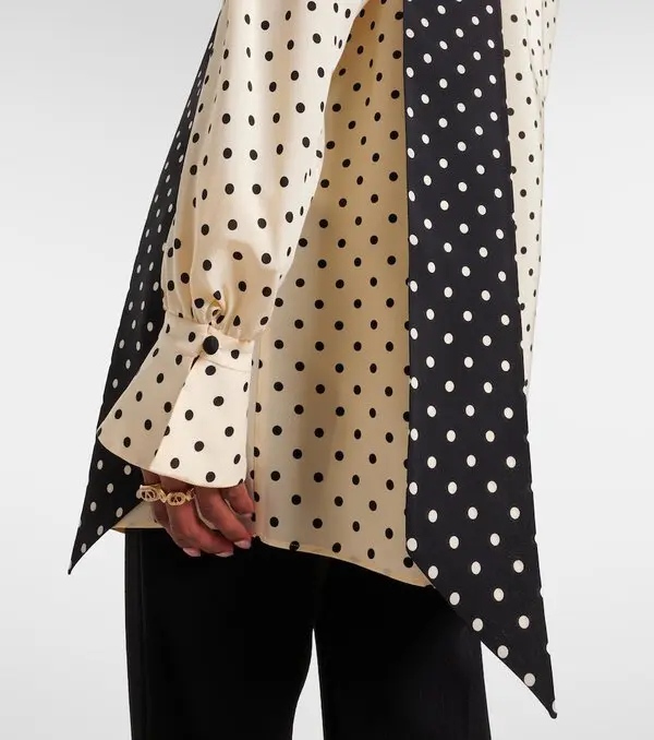 Valentino Garavani Silk Crepe De Chine Blouse With Self-tie Neck