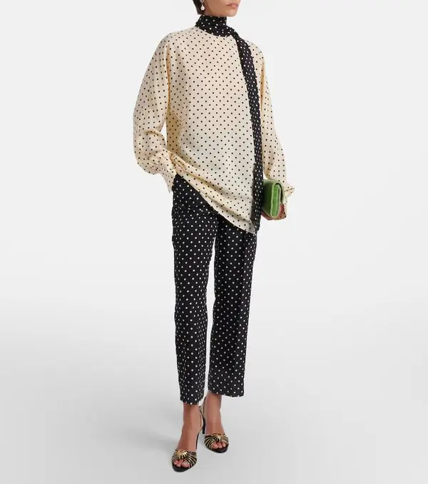 Valentino Garavani Silk Crepe De Chine Blouse With Self-tie Neck