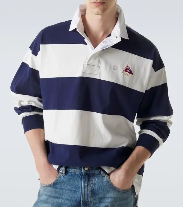 Polo Ralph Lauren Striped Cotton Polo Shirt - Blue