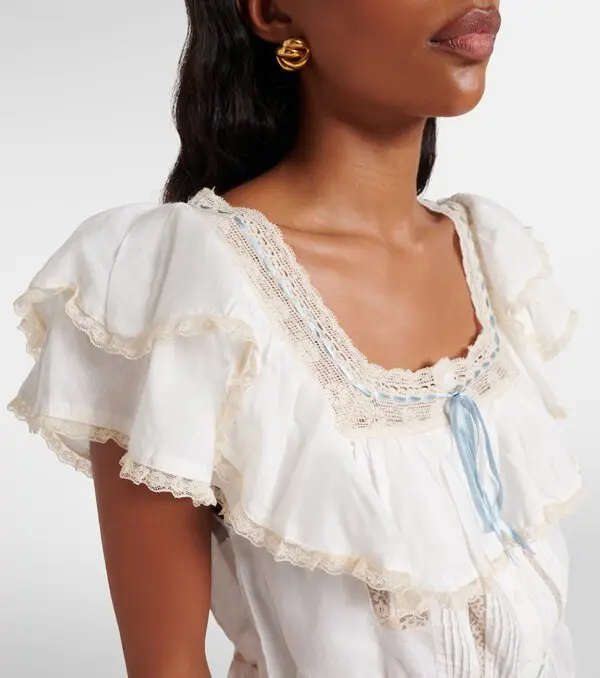 Rixo Melisa Embroidered Cotton Blouse