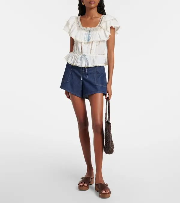 Rixo Melisa Embroidered Cotton Blouse