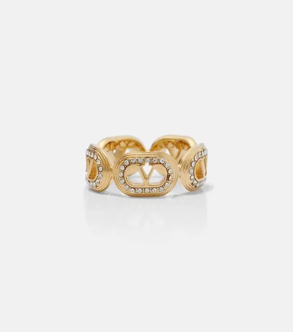 Valentino Garavani Ovalette Swarovski®-embellished Ring - Gold