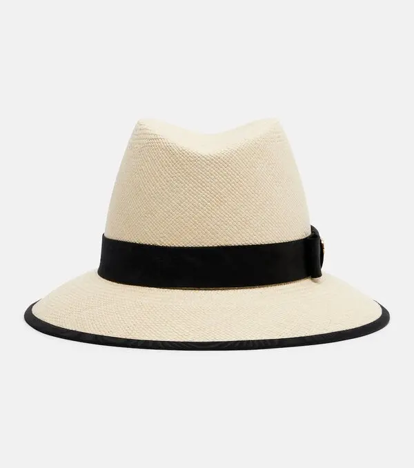 Valentino Garavani Vlogo Straw Panama Hat - Beige