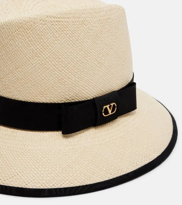 Valentino Garavani Vlogo Straw Panama Hat